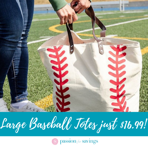 Large Baseball Totes for Women just $16.99! Other Sports, Too!