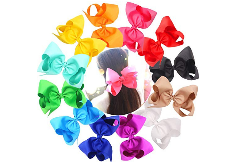 Get 12 Extra Large Hair Bows only $10.99!