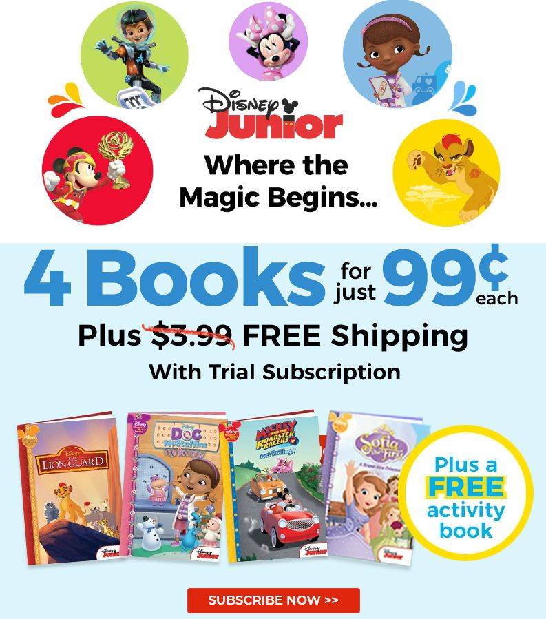 4 Disney Junior Books for just $.99 each!